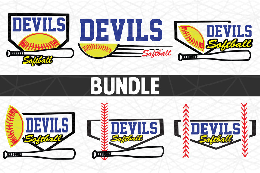 Baseball-Softball Devils T shirt design Bundle - So Fontsy