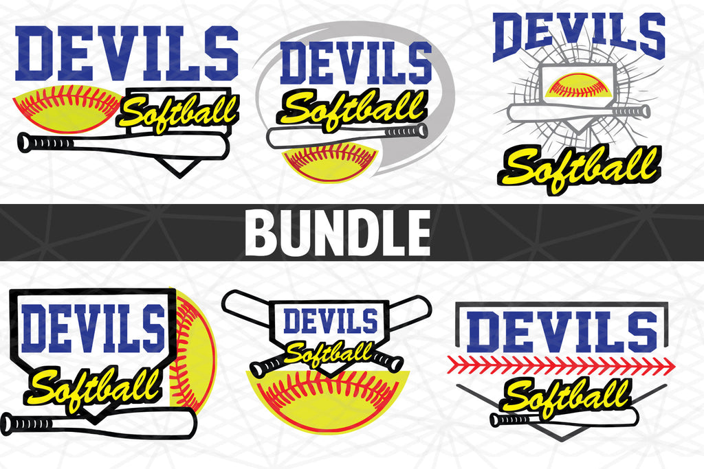 Baseball-Softball Devils T shirt design Bundle - So Fontsy