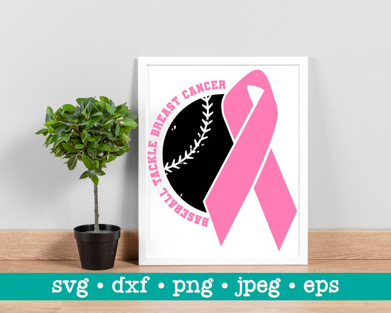 Baseball tackle breast cancer svg, Tackle breast cancer, Awareness ...