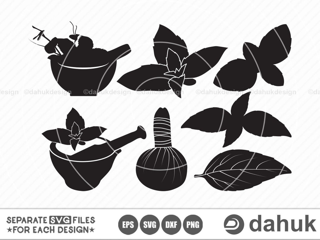 Basil Leaf SVG, Basil herb clipart, basil svg file, herbal ball, Herbal ...