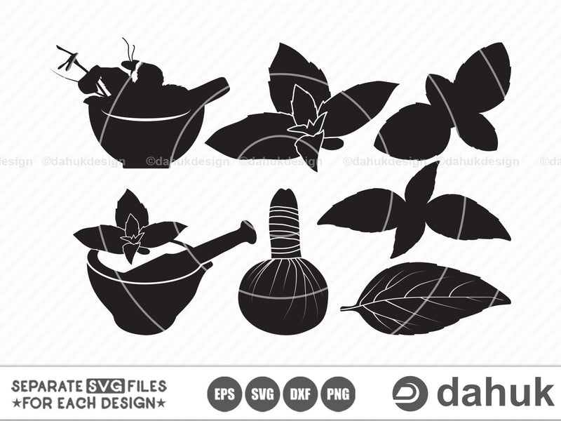 Basil Leaf SVG, Basil herb clipart, basil svg file, herbal ball, Herbal ...