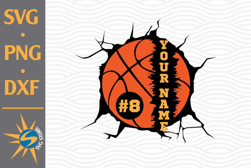 Basketball Custom Name SVG, PNG, DXF Digital Files Include - So Fontsy