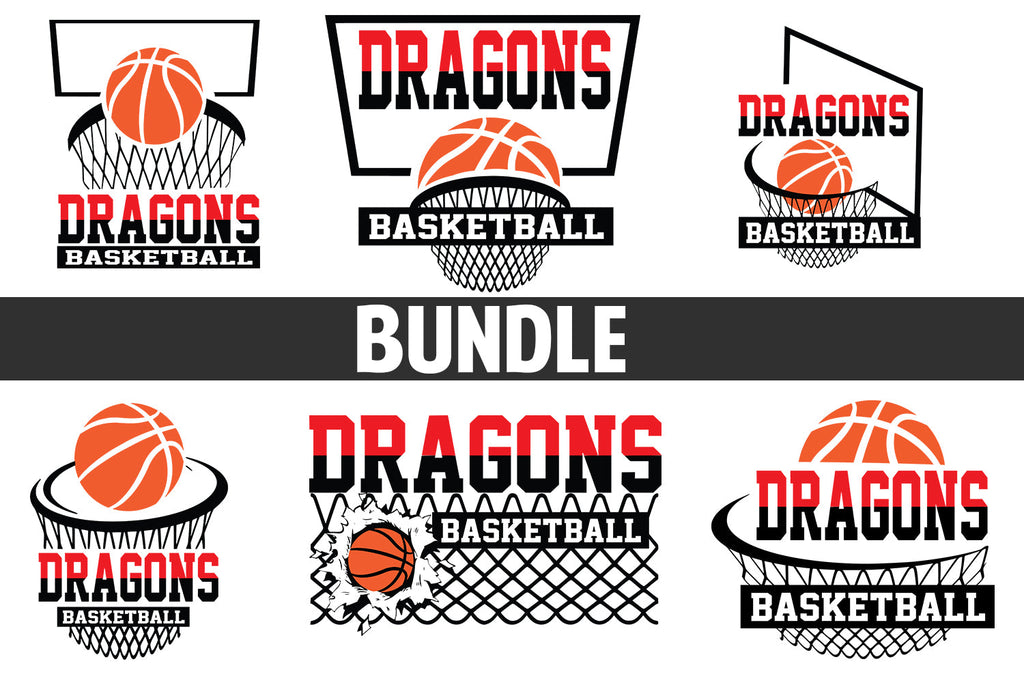 Basketball Dragons T shirt design Bundle - So Fontsy