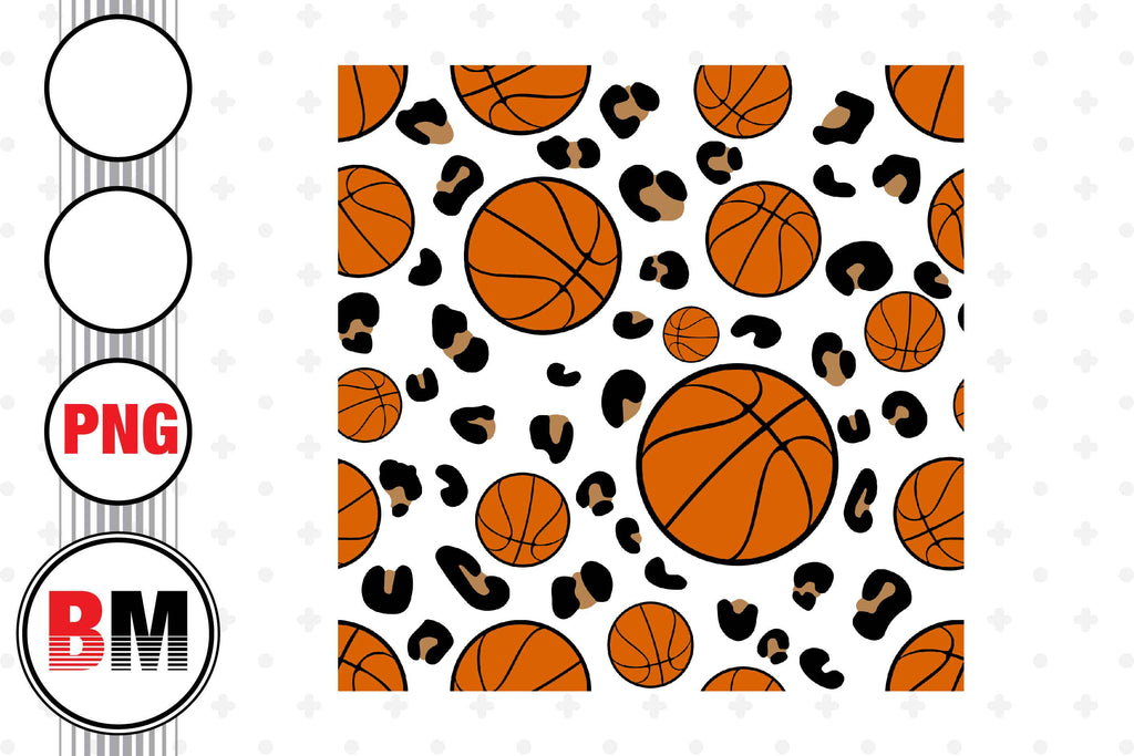 Basketball Leopard Seamless Pattern PNG Files - So Fontsy