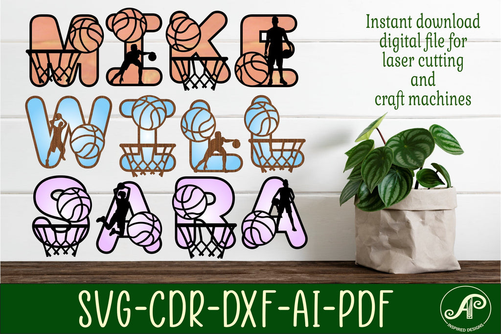 Basketball letters alphabet set. 112 layered letters. - So Fontsy
