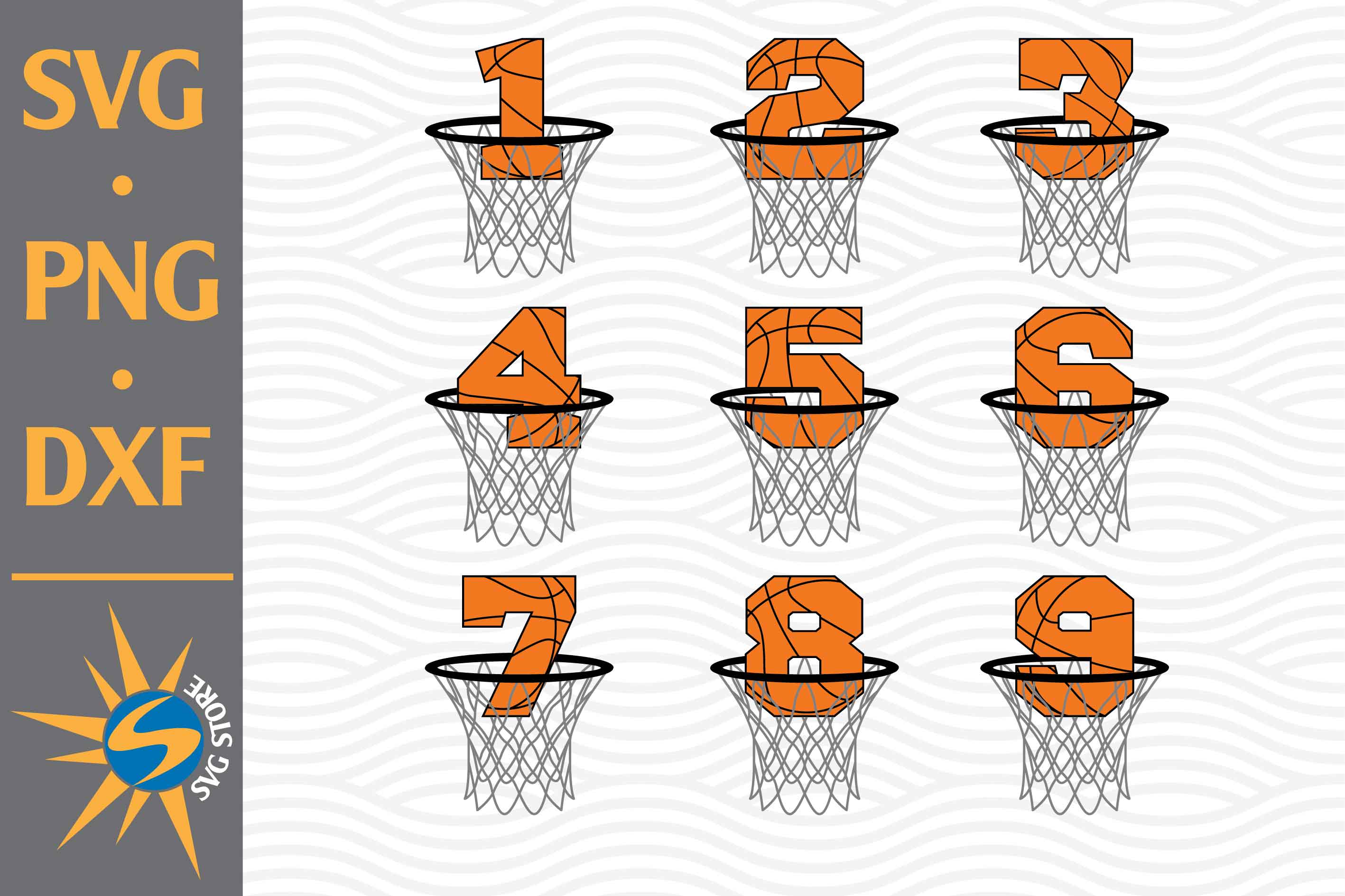 Basketball Numbers SVG, PNG, DXF Digital Files Include - So Fontsy