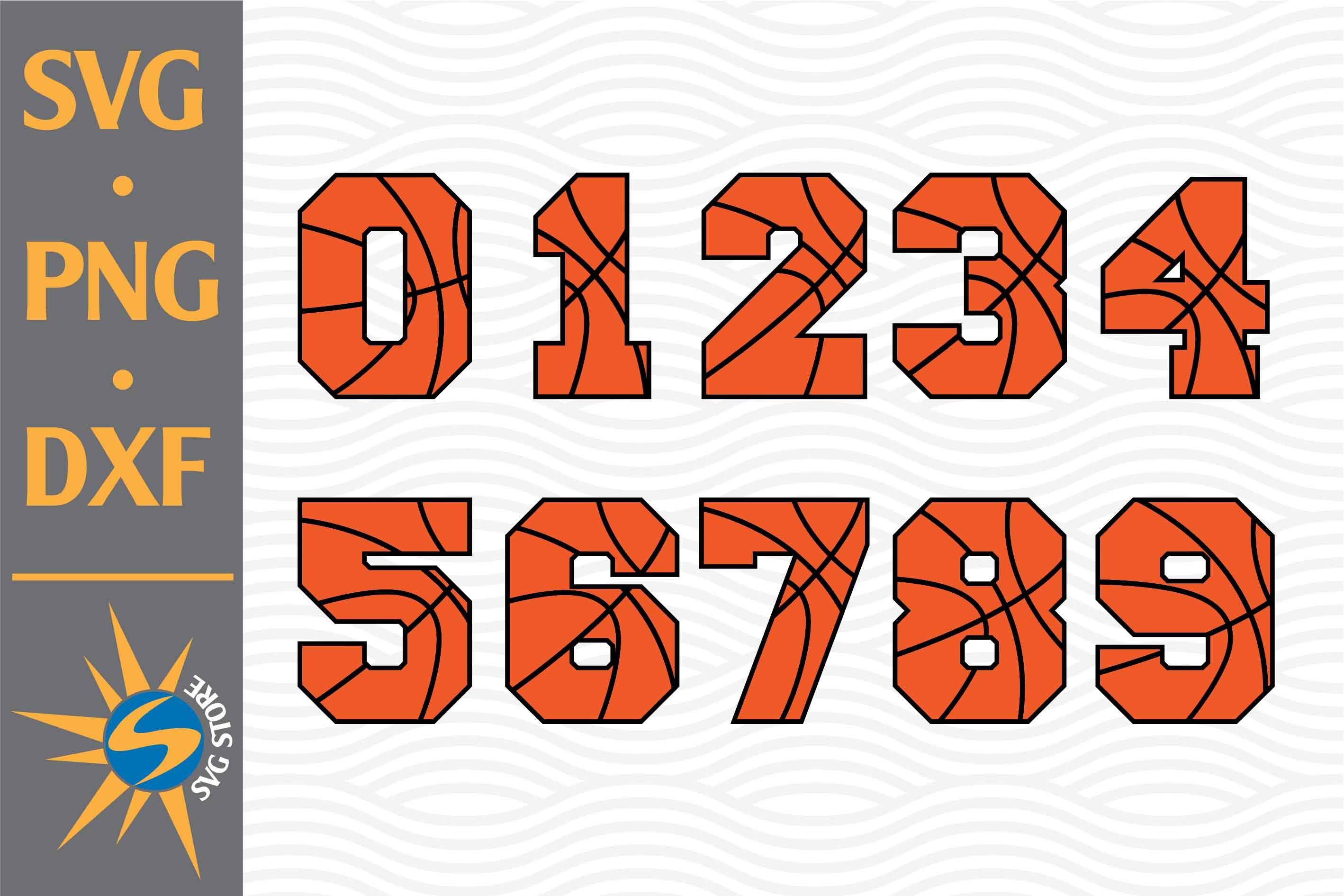 Basketball Numbers SVG, PNG, DXF Digital Files Include - So Fontsy