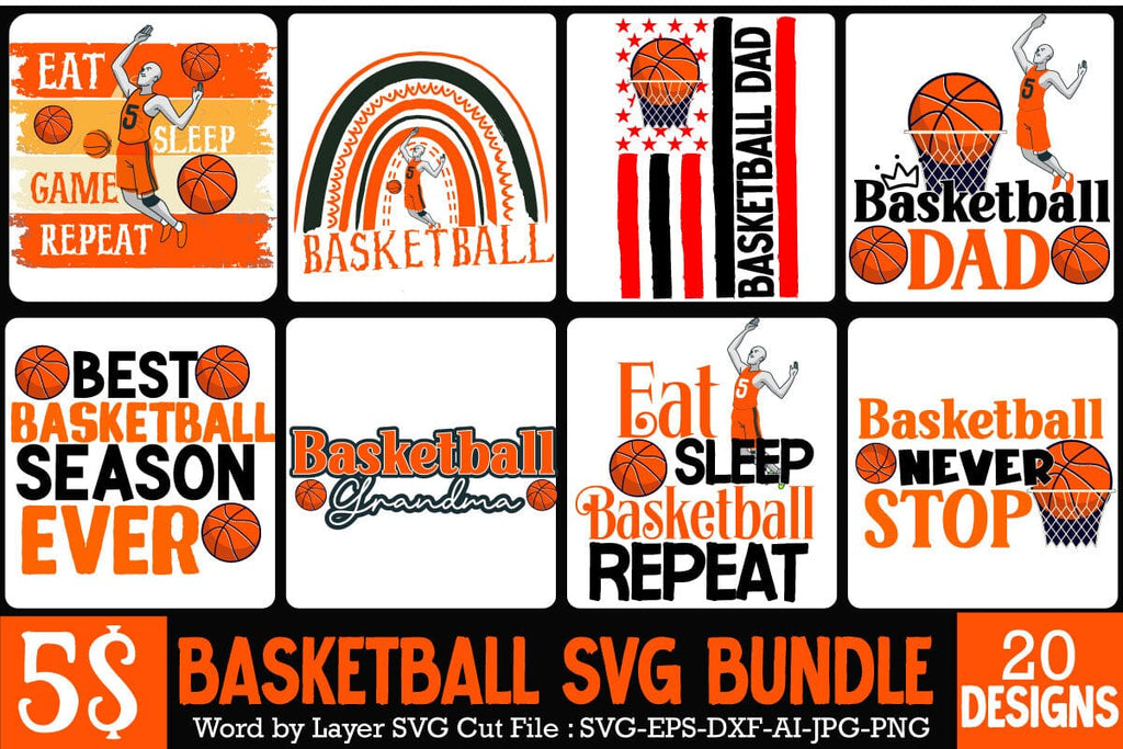 Basketball SVG Bundle, 20 Designs, Basketball Quote SVG, Basketball ...