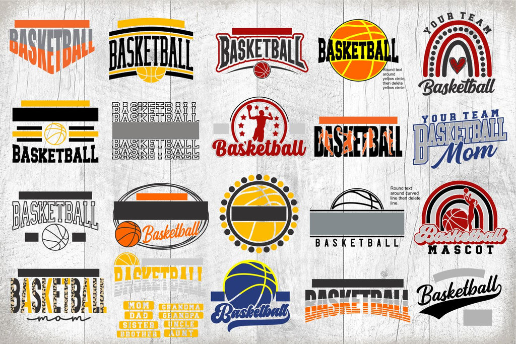 Basketball SVG Bundle 3 | Basketball Template Bundle 3 - So Fontsy