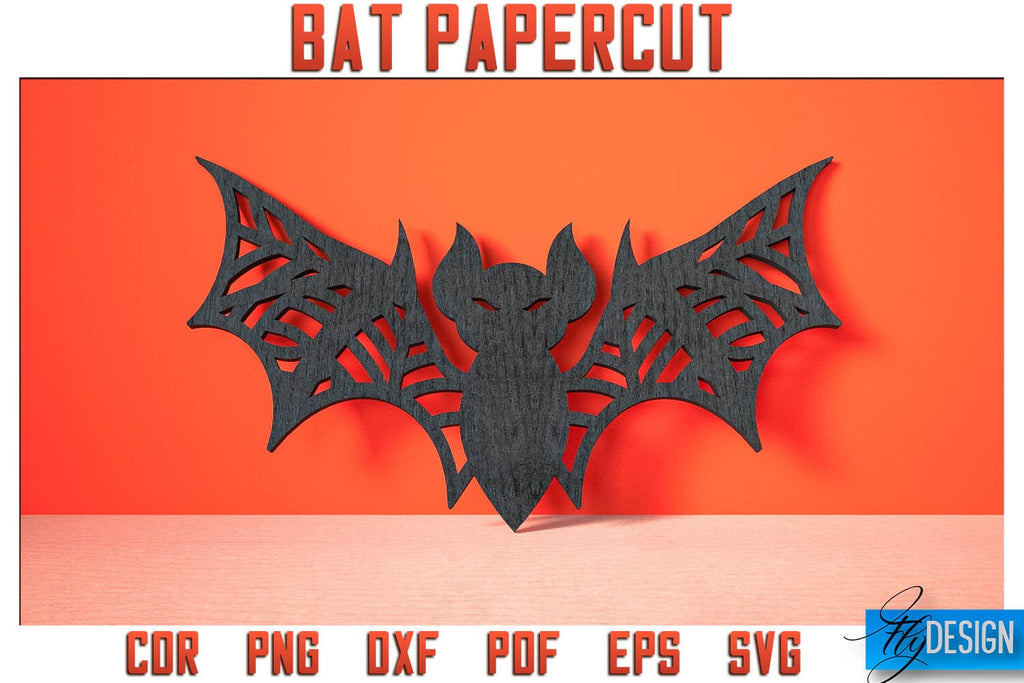 Bat Papercut SVG | Halloween SVG Design | Paper Bat Design - So Fontsy