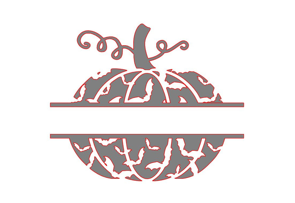 Bat Pattern Pumpkin SVG | Split Pumpkin Cut File - So Fontsy