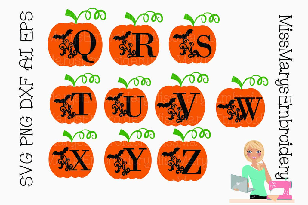 Bat Swirl Letters - So Fontsy