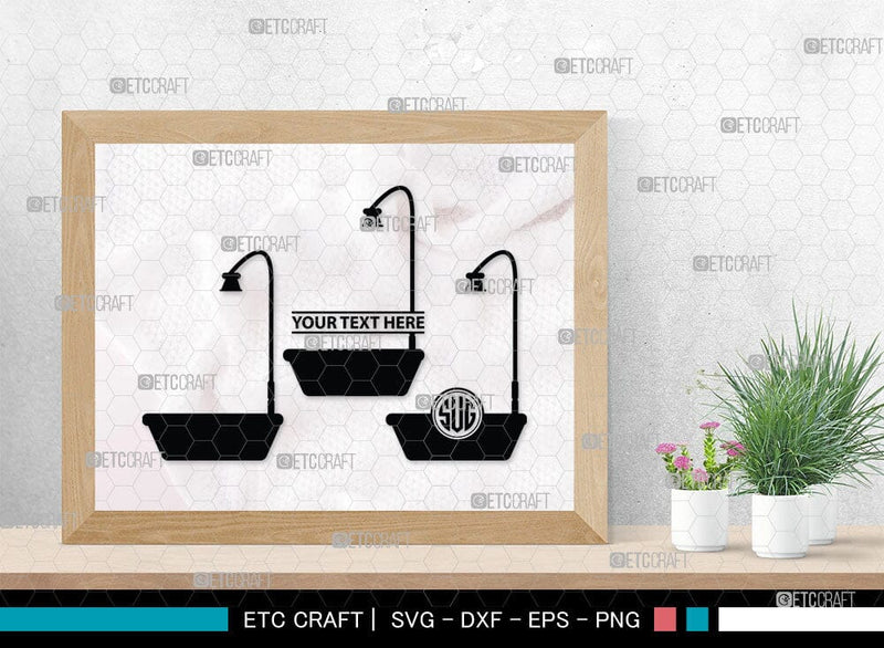 Bath Tub Monogram, Bath Tub Silhouette, Bath Tub Svg, Bathing Svg, Bath ...