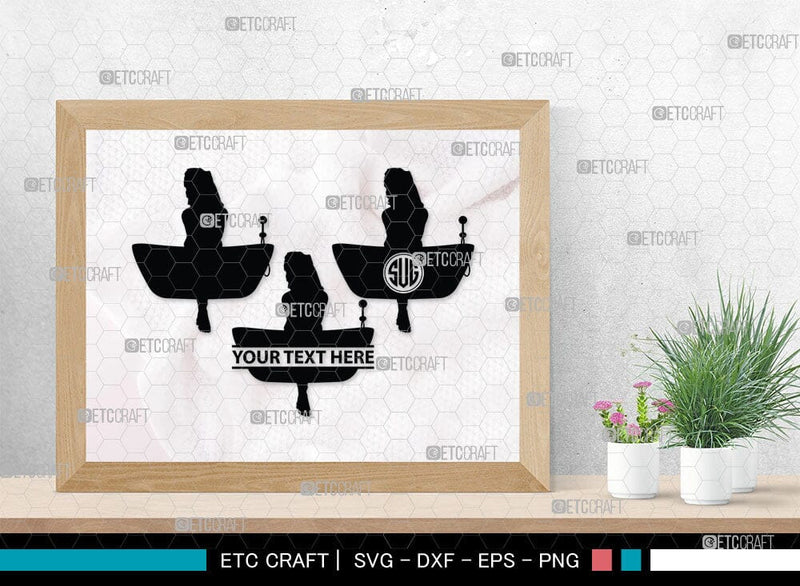 Bath Tub Monogram, Bath Tub Silhouette, Bath Tub Svg, Bathing Svg, Bath ...