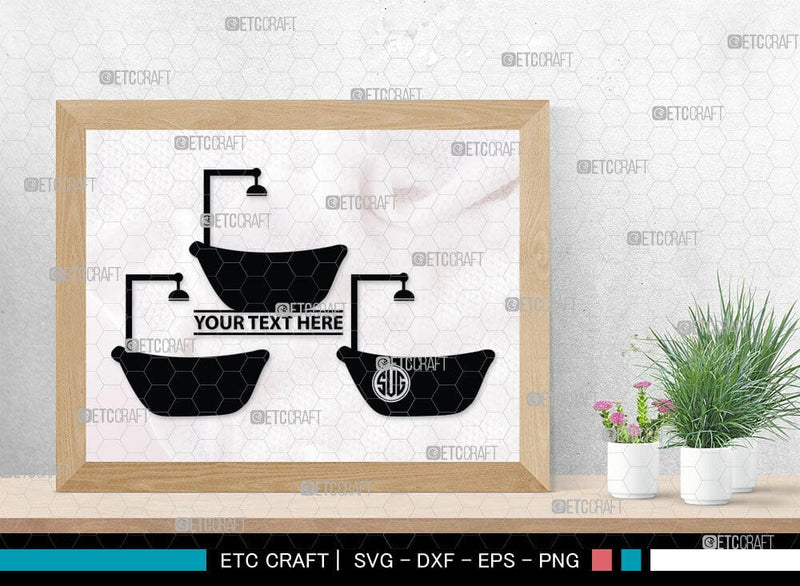 Bath Tub Monogram, Bath Tub Silhouette, Bath Tub Svg, Bathing Svg, Bath ...