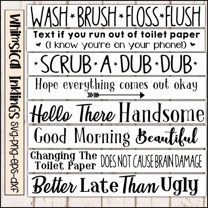 Bathroom Rules SVG Bundle - So Fontsy