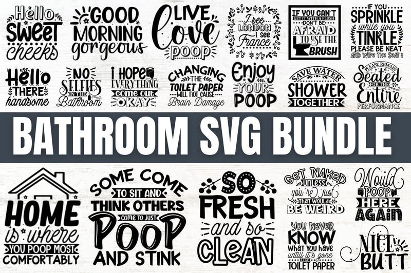 Bathroom SVG Bundle - So Fontsy