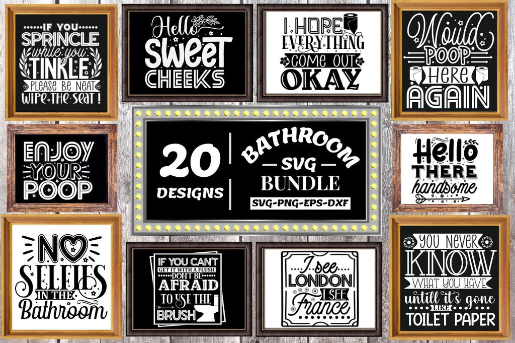 Bathroom SVG Bundle, - So Fontsy