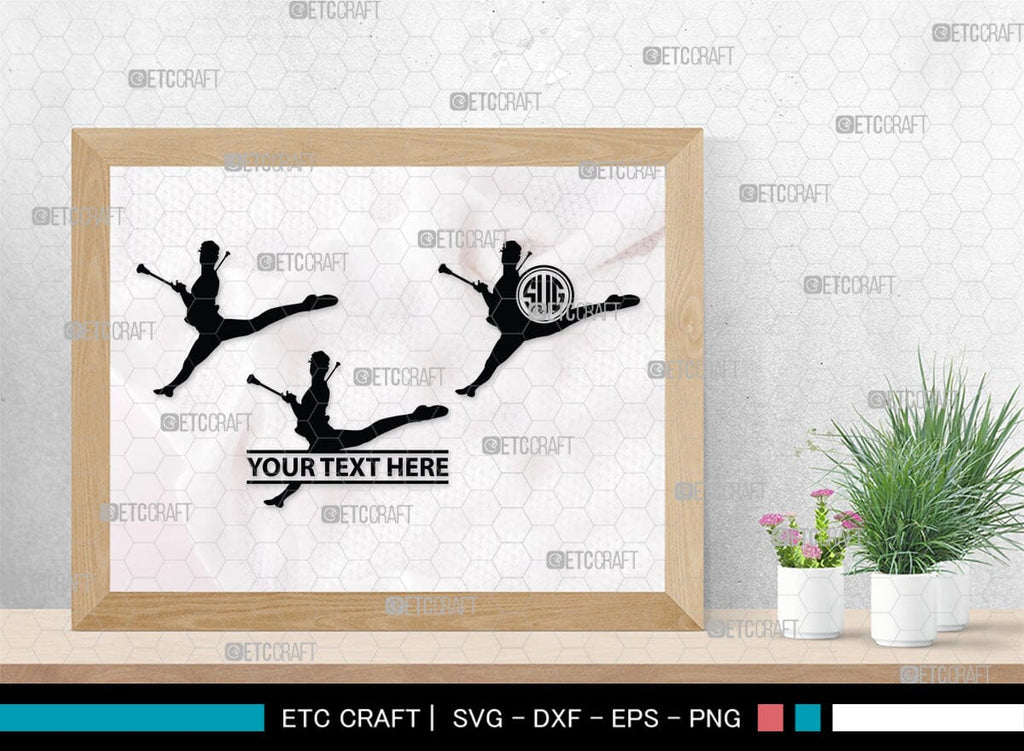 Baton Twirling Monogram, Baton Twirling Silhouette, Baton Twirling SVG ...