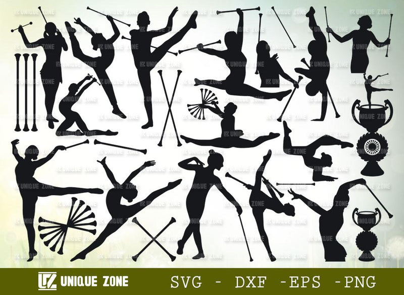 Baton Twirling SVG Bundle | Sport Svg | Baton Svg | Majorette Baton Svg ...