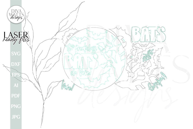 Bats Laser SVG For Door Hanger Sign For Halloween -Bats SVG It's ...