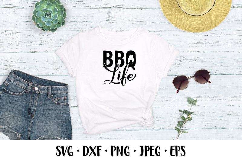 BBQ life SVG. Grilling quote. Barbeque saying - So Fontsy