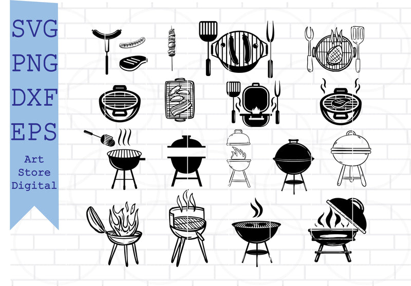 BBQ SVG Bundle, Barbecue Svg, Bbq Svg, Meat Svg, Grill Svg, Grilling ...