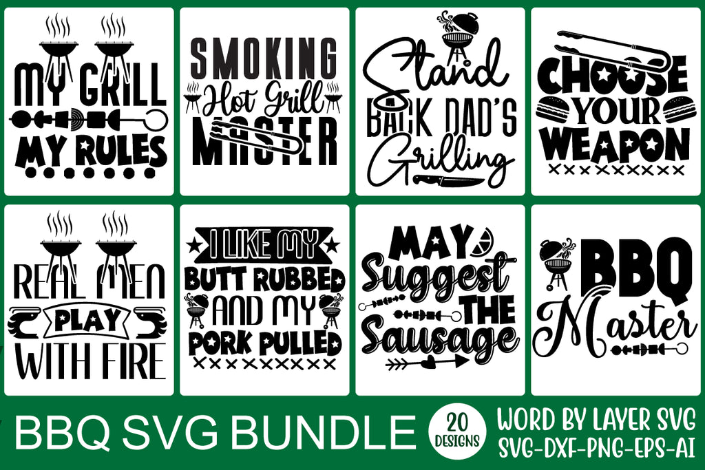 BBQ SVG Bundle, Barbecue Svg, Bbq Svg, Meat Svg, Grill Svg, Grilling ...