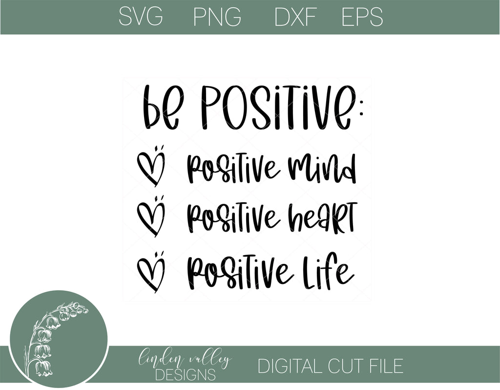 Be Positive SVG|Motivational SVG - So Fontsy
