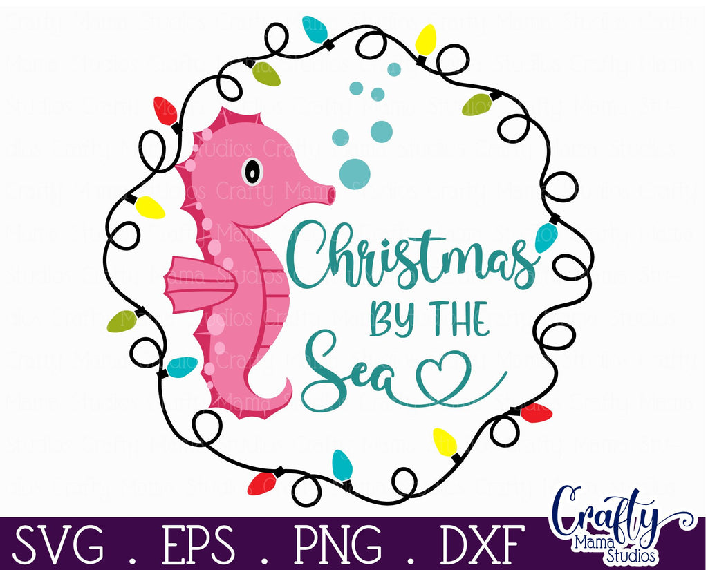 Beach Christmas Svg Round Sign, Christmas By The Sea - So Fontsy