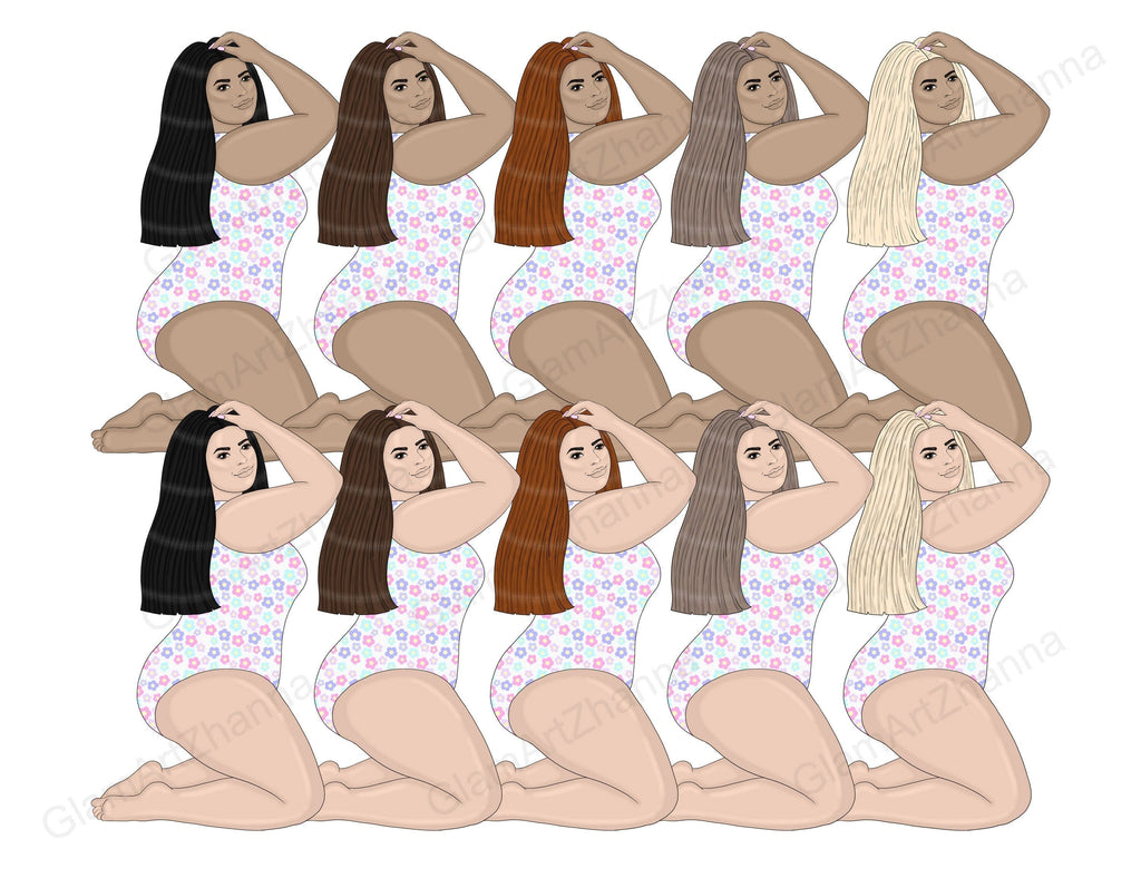 Beach Girl Clipart | Swimwear Woman Graphics - So Fontsy