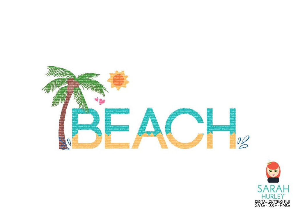 Beach Layered Word Arrow - So Fontsy