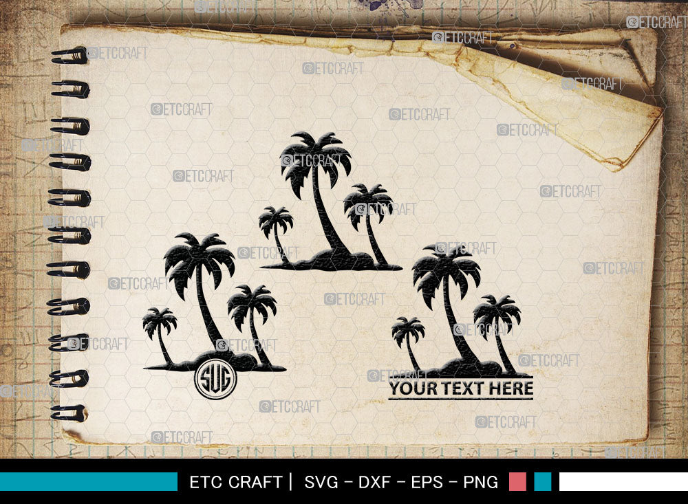 Beach Monogram, Beach Silhouette, Beach SVG, Beach Life Svg, Summer Svg ...