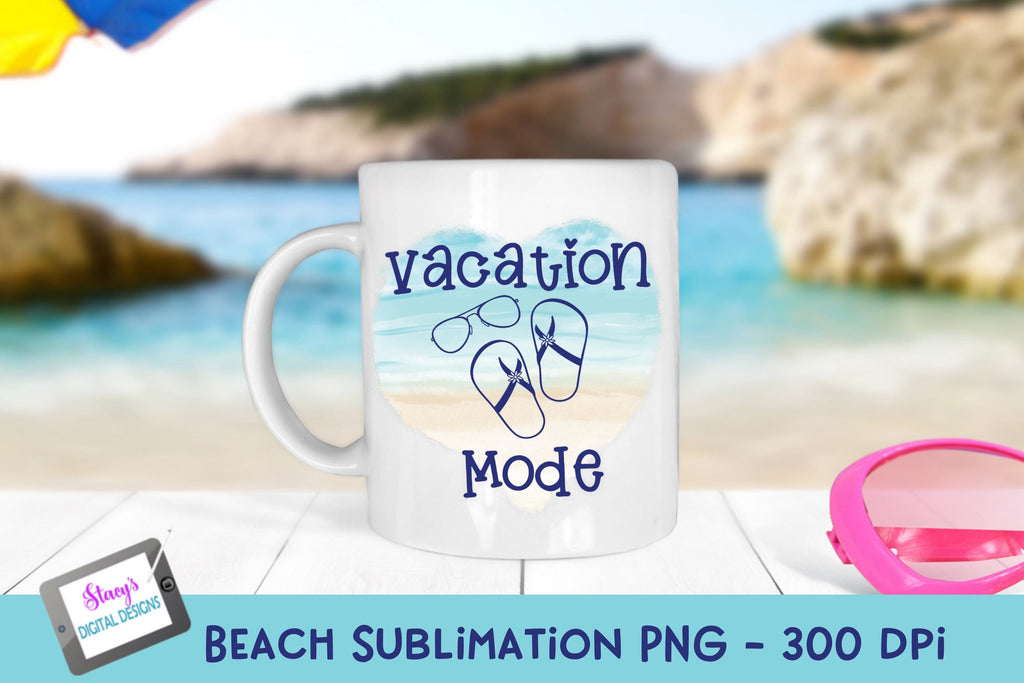Beach Sublimation Design | Vacation Mode Sublimation - So Fontsy