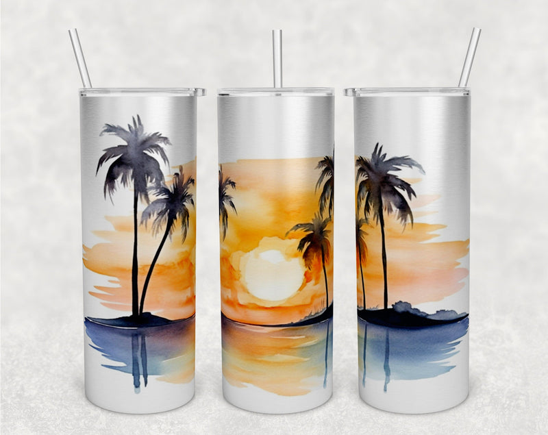 Beach Sunset Tumbler Wraps Bundle, 20 Oz Skinny Tumbler Beach Sunset ...