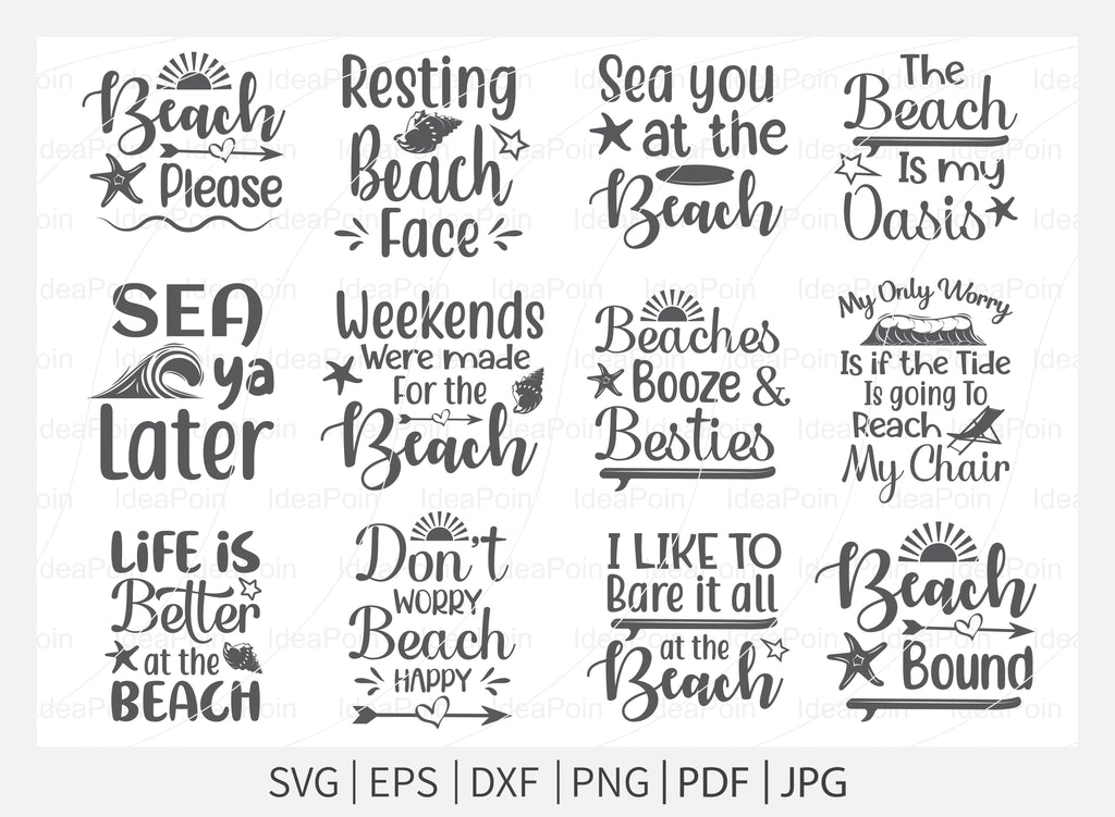 Beach SVG, Beach designs, Beach please, Sea You at the Beach, Beach ...