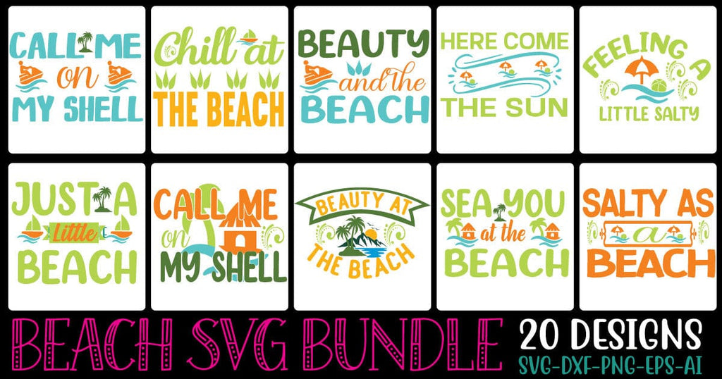 Beach SVG Bundle SVG Cut File - So Fontsy