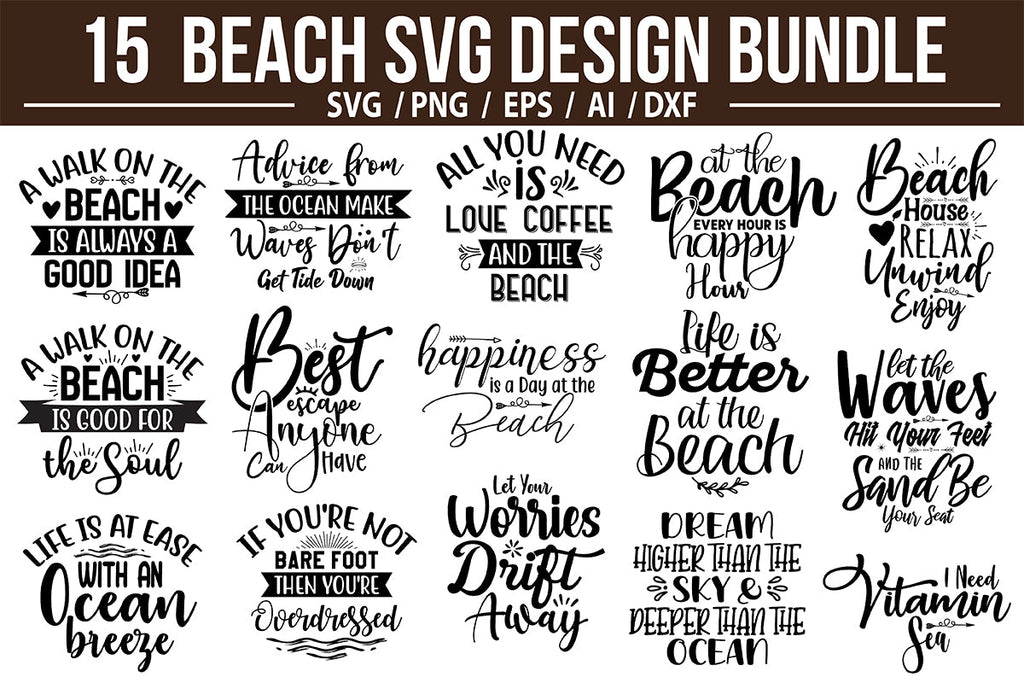 Beach SVG Bundle - So Fontsy