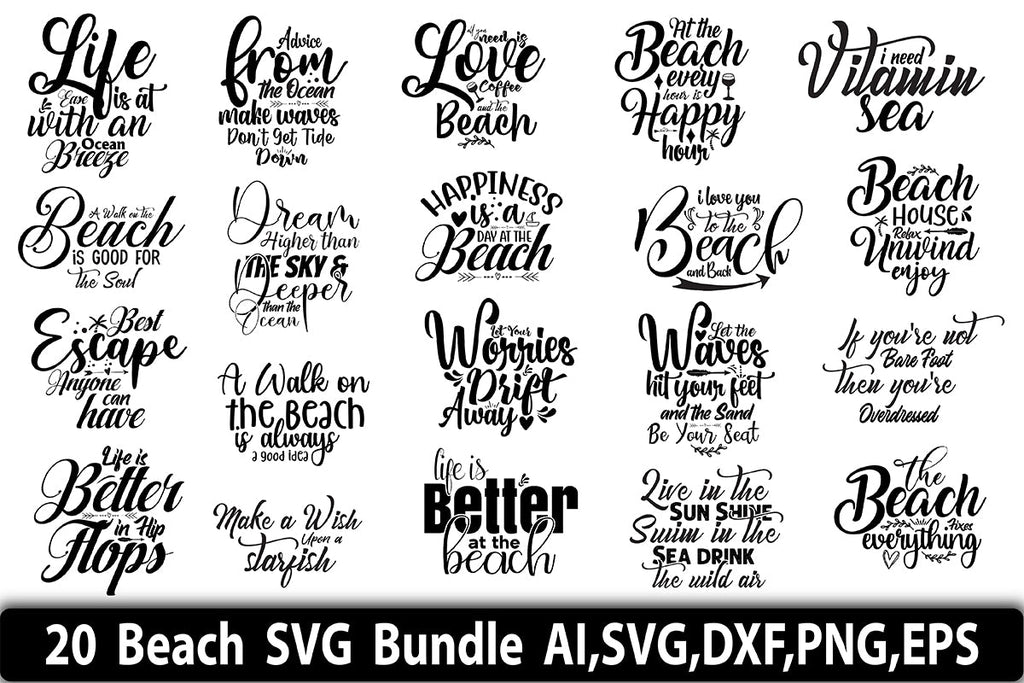 Beach SVG Bundle - So Fontsy