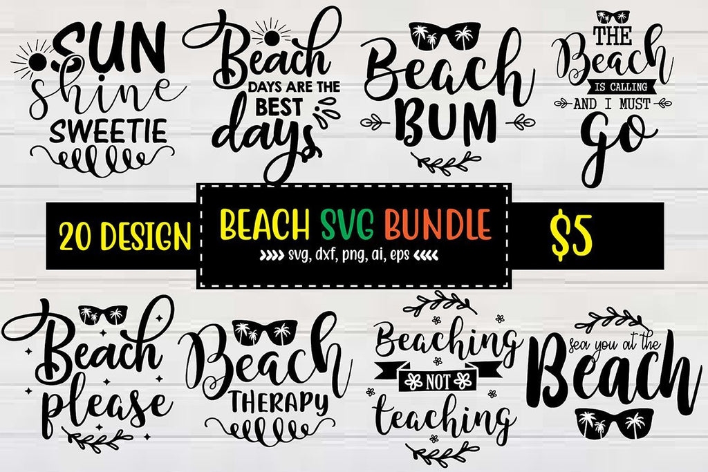 Beach Svg Bundle - So Fontsy