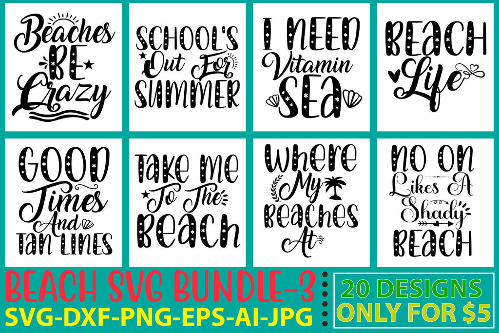 Beach Svg Bundle - So Fontsy