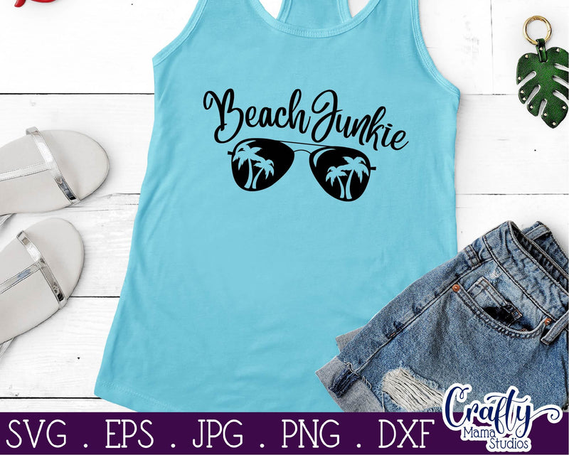 Beach Svg - Summer - Beach Junkie Cut File - So Fontsy