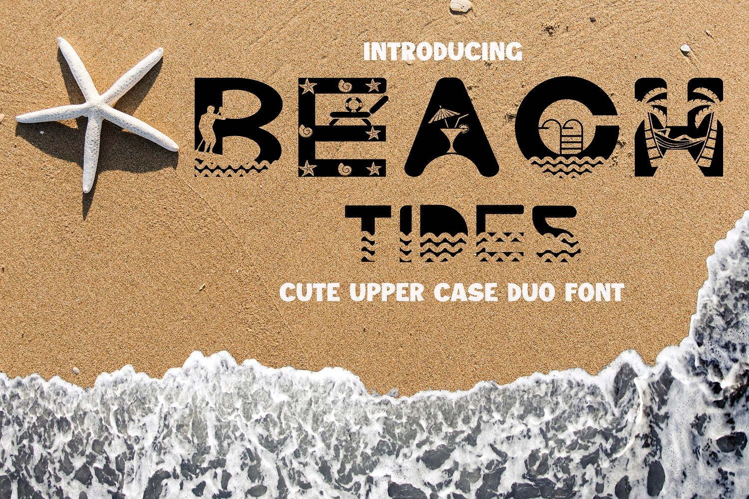 Beach Tides Font - Cute upper Duo case font - So Fontsy