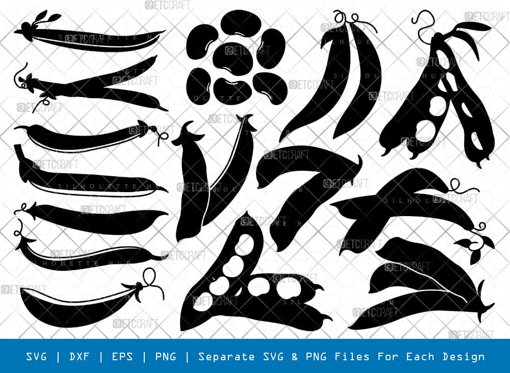 Beans Silhouette, Beans SVG, Bean Seeds Svg, Food Item Svg, Kidney Bean ...