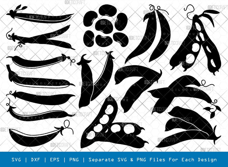 Beans Silhouette, Beans SVG, Bean Seeds Svg, Food Item Svg, Kidney Bean ...