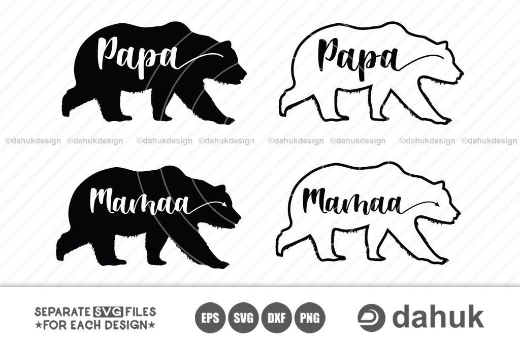 Bear Family SVG, Cut file, for silhouette, svg, eps, dxf, png, clipart ...