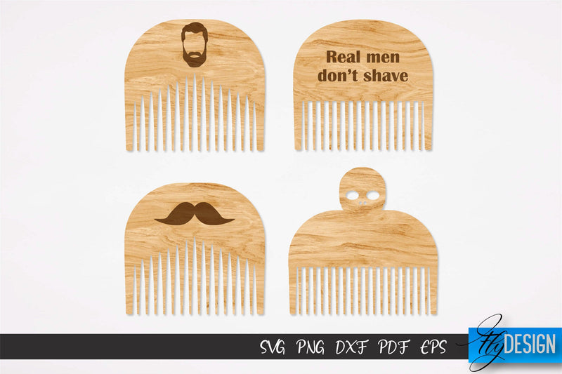Beard Combs SVG | Beard Laser Cut SVG | CNC files - So Fontsy