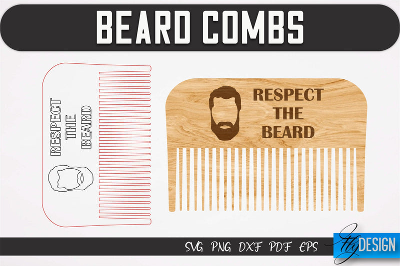 Beard Combs SVG | Beard Laser Cut SVG | CNC files - So Fontsy