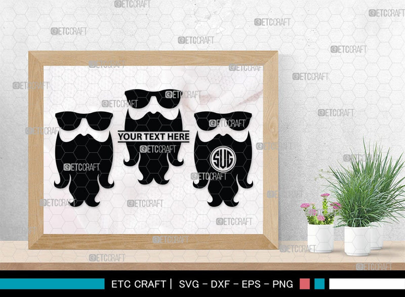 Beard Monogram, Beard Silhouette, Beard SVG, Long Beard Svg, Moustache ...
