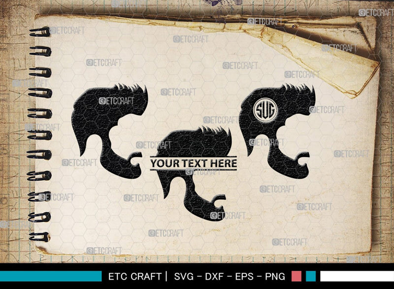 Beard Monogram, Beard Silhouette, Beard SVG, Long Beard Svg, Moustache ...